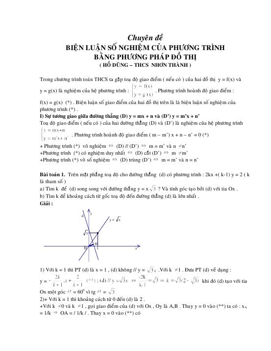 CHUYEN DE BIEN LUAN SO NGHIEM PHUONG TRINH - Các chuyên đề - Thái Tường ...