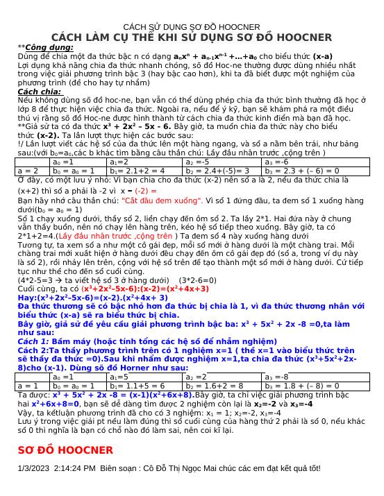 Tài liệu dạy sơ đồ Hoocner rất tốt - Hình học 8 - Hà Phước Hưng - Thư ...