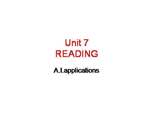 Unit 7. Artificial intelligence. Lesson 3. Reading - Tiếng Anh 12 - Nguyễn Thị Hòang Chung - Thư ...