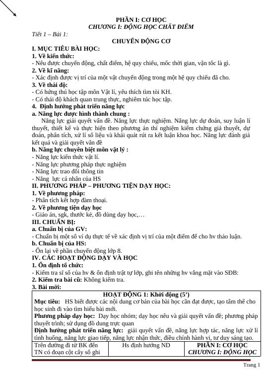 Giáo án cả năm CV 5555 - Vật lý 10 - Game Thủ Vô Địch - Thư viện Giáo án điện tử