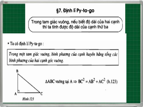 Chương II. §7. Định lí Py-ta-go - Hình học 7 - Nguyễn Thị Thu Hoài ...