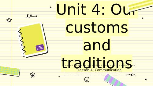 Unit 4. Our Customs and Traditions. Lesson 4. Communication - Tiếng Anh 8 - Nguyễn Phương Dung ...