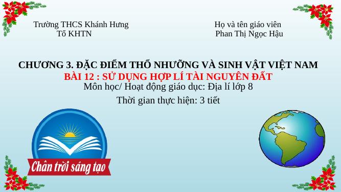 CTST - Bài 12. Sử dụng hợp lí tài nguyên đất - Lịch sử và Địa lí 8 - Phan Thi Ngoc Hau - Thư ...