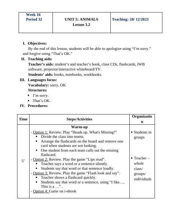 Unit 5. Animals. lesson 3.2 - i-Learn Smart Start 1 - trần cẩm thu - Thư viện Giáo án điện tử