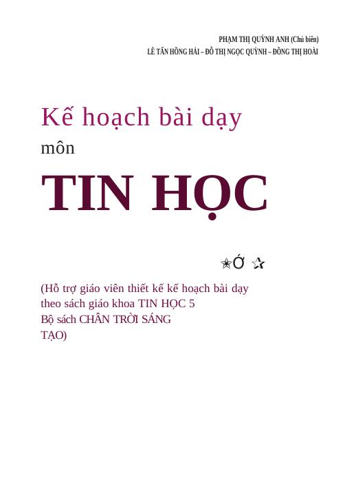 KHBD TIN HOC 5 -CTST - Tin học 5 - Huỳnh Minh Trung - Thư viện Giáo án điện tử