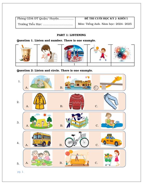 Đề Cuối Kì 2 Global 5 Có Nghe (TH) - Global Success 5 - Thảo Nguyên ...