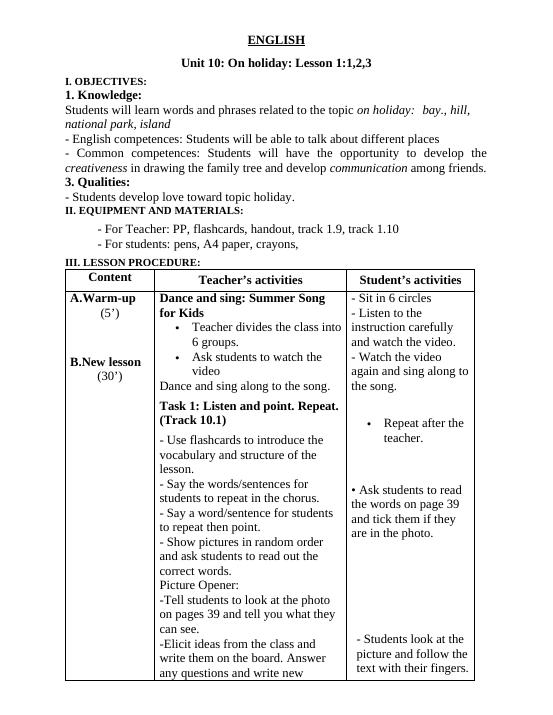 Unit 10 Lesson 1 Ms Ngoc - Toán học 1 - Đặng Huyển Trinh - Thư viện ...