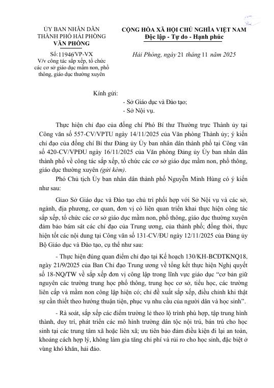 21.11 CV. sap xep, to chuc lai cac co so giao duc theo VB cua DU B GDDT ...