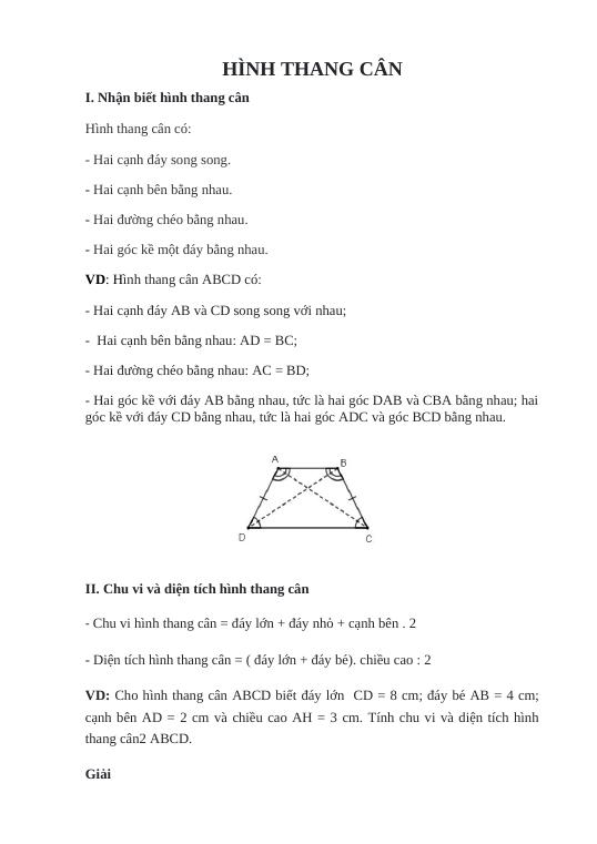Chương 3: Hình học trực quan - Bài 4: Hình thang cân. - Toán 6 - Phan Hồng Phúc - Thư viện Giáo ...