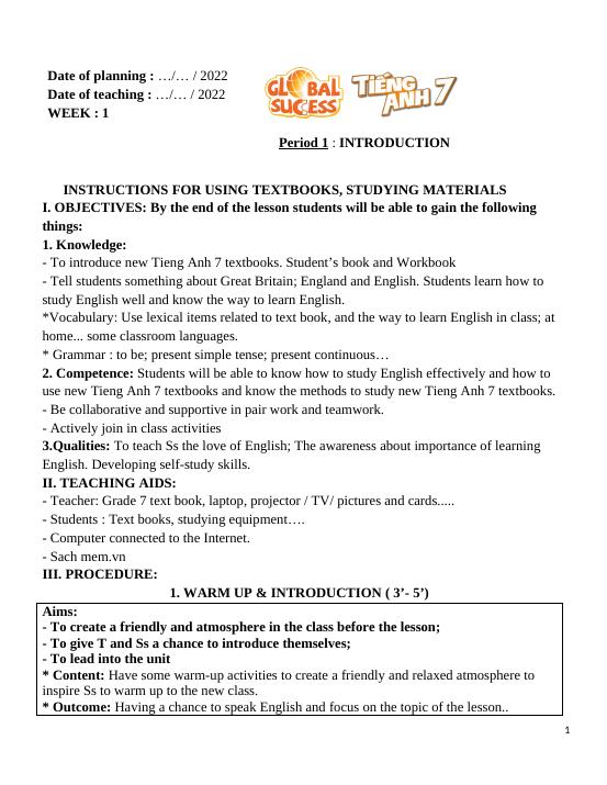 global success 7 học kỳ 1 - Global Success 7 - Thanh Huyền - Thư viện ...