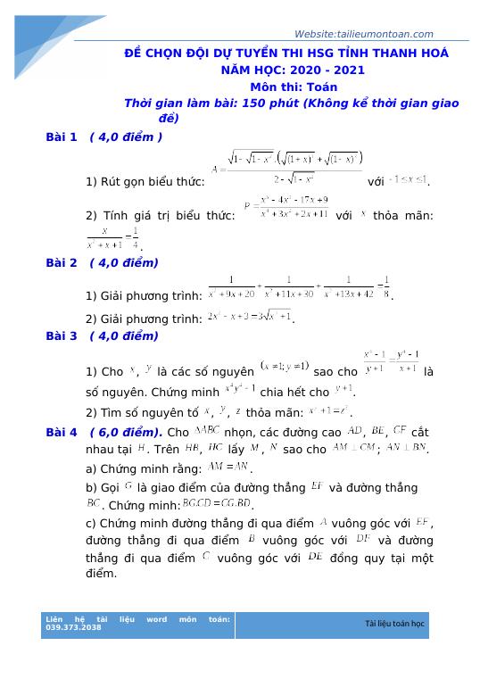 15.HSG-TOAN 9-2020-2021-SGD-THANH HOA-VONG 2-TOAN THCS-VN - Đại số 9 ...