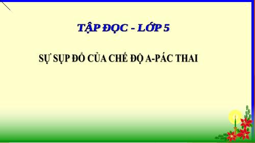 Tuần 6. Sự sụp đổ của chế độ A-pác-thai - Tập đọc 5 - Nguyễn Thị Quỳnh ...